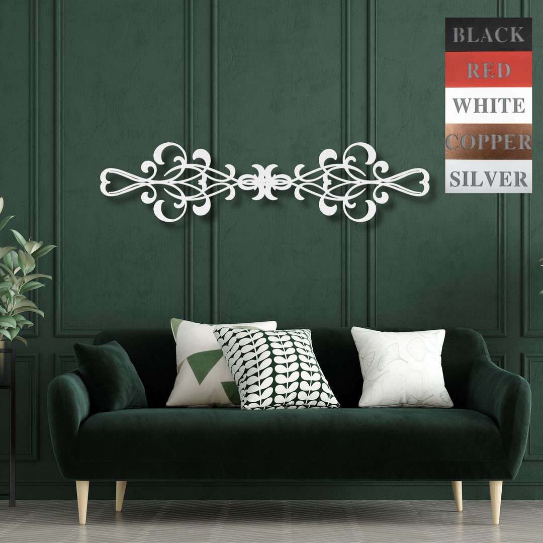 Long Narrow Swirl Metal Wall Art, Outdoor Metal Swirl Accent Decor ...