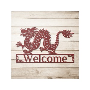 Chinese Dragon Welcome Sign - Year of the Dragon Decor - Indoor/outdoor ...