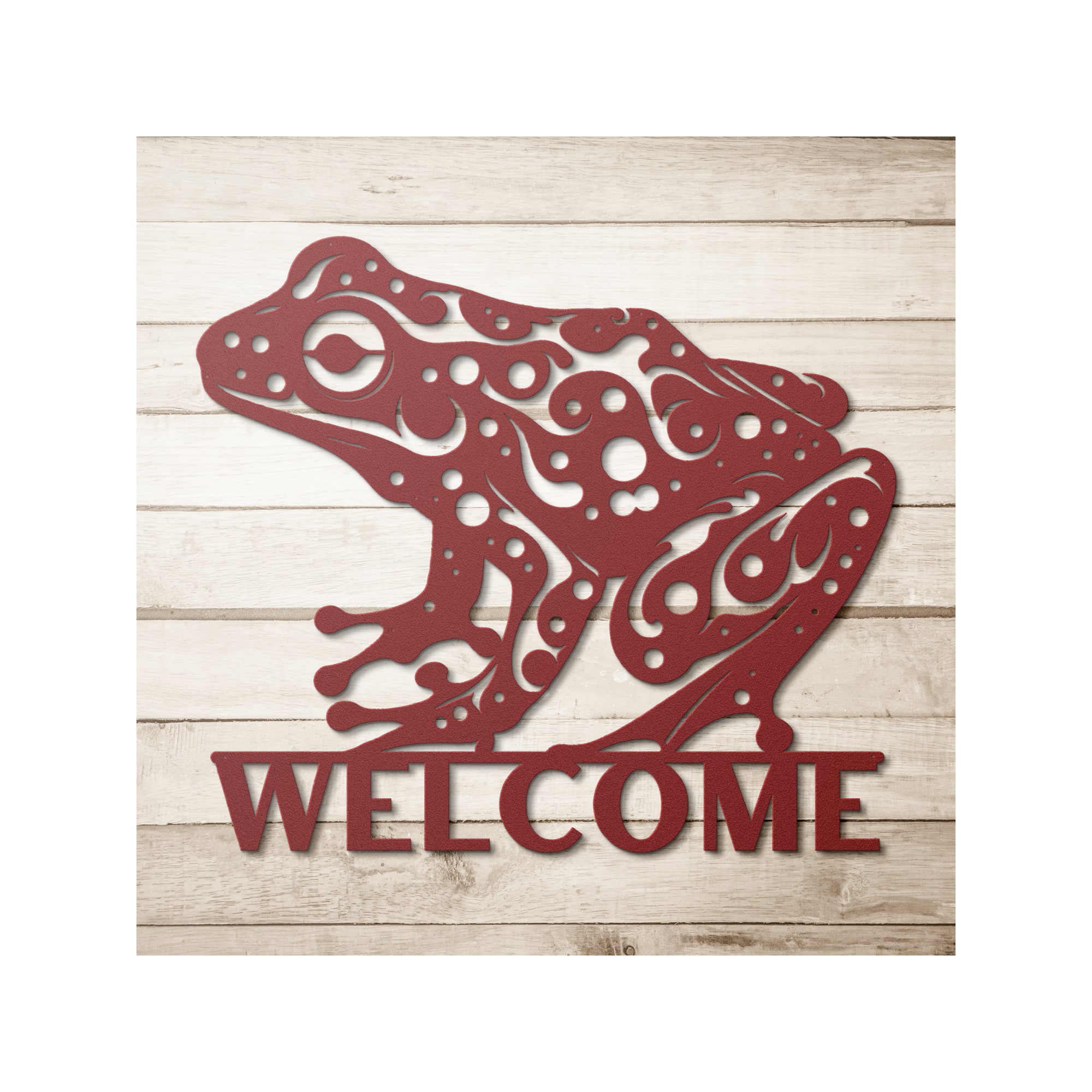 Metal Frog Welcome Sign, Outdoor Frog Wall Decor, Toad Wall Art ...