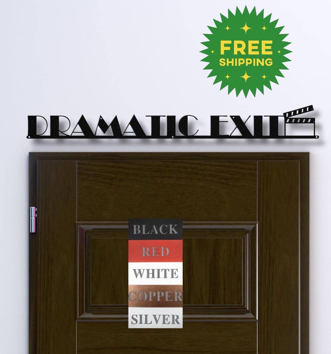 Dramatic Exit Metal Door Sign, Theater Gift for Drama Lovers, Divas ...