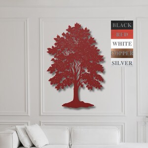 Metal Maple Tree Wall Art Decor, Rustic Steel Wall Sculpture, Metal ...