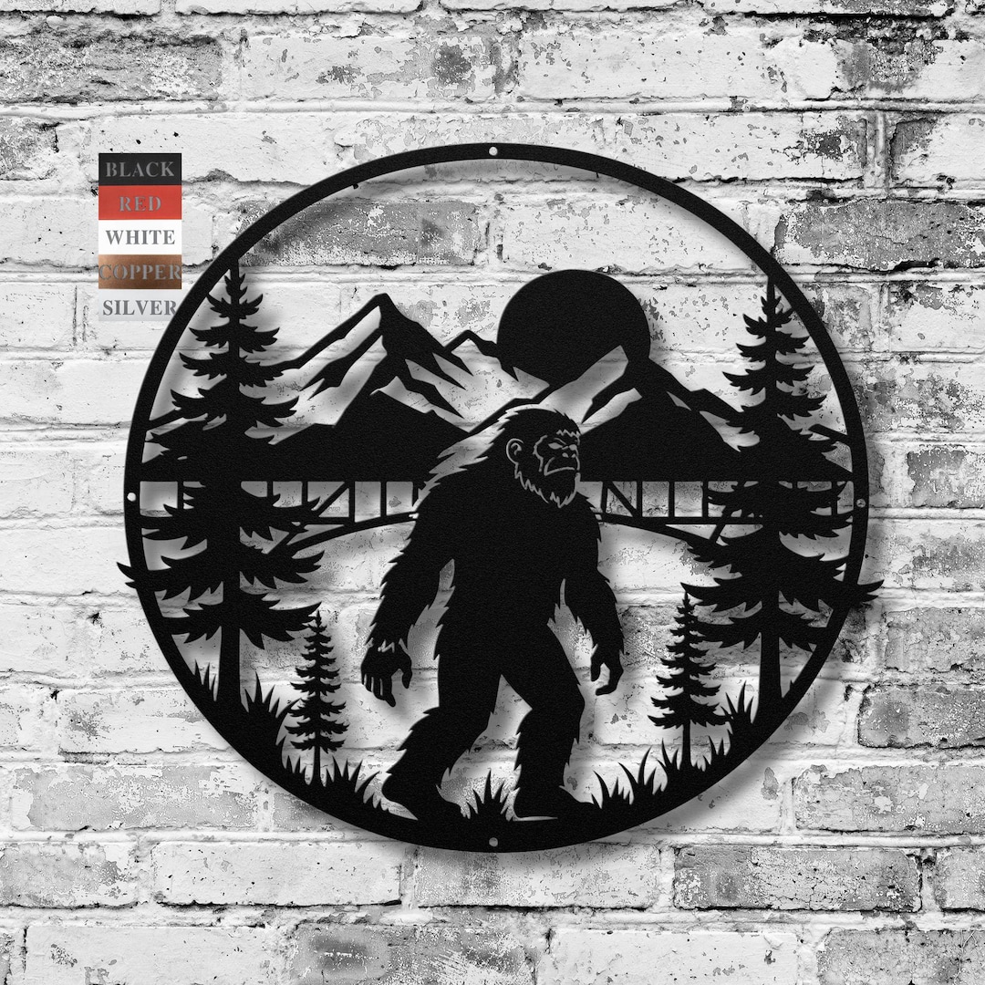 Metal Bigfoot Wall Art | Sasquatch Forest Decor | Mountain Cabin Wall ...