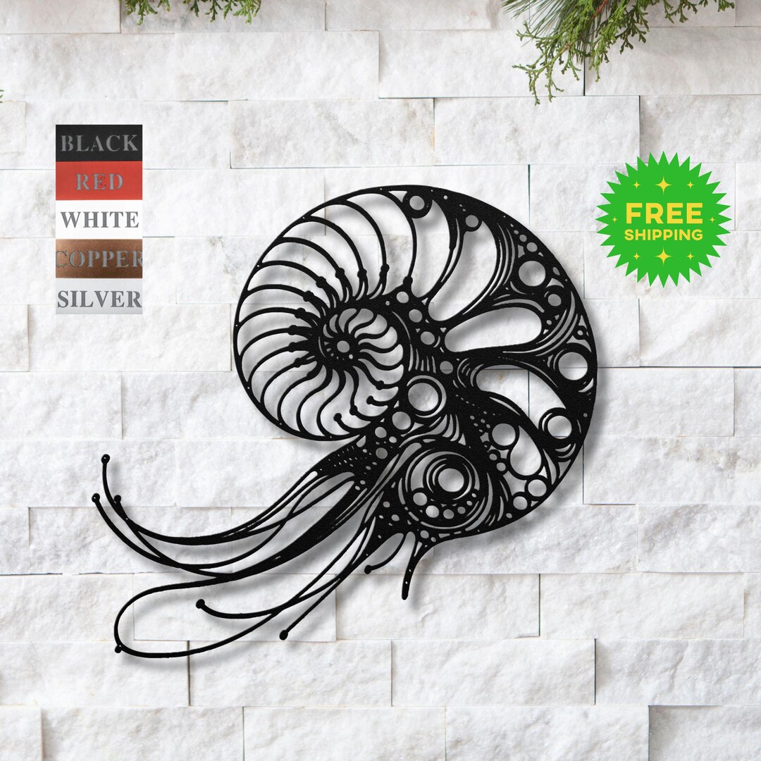 Metal Shell Wall Art | Coastal Bathroom Decor | Beach House Wall Art ...