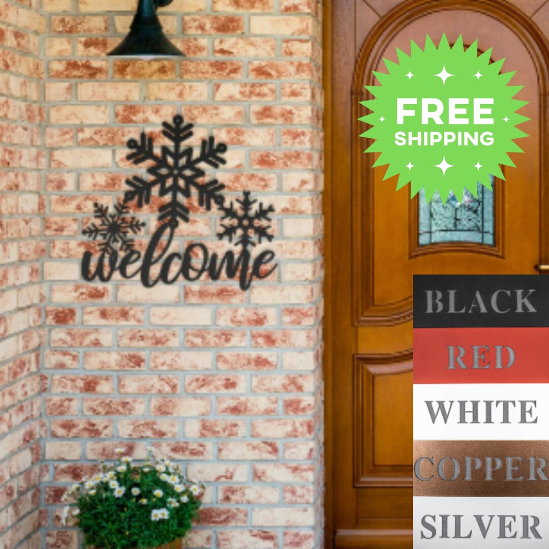 Winter Welcome Sign, Snowflake Welcome Sign, Metal Winter Welcome Sign ...