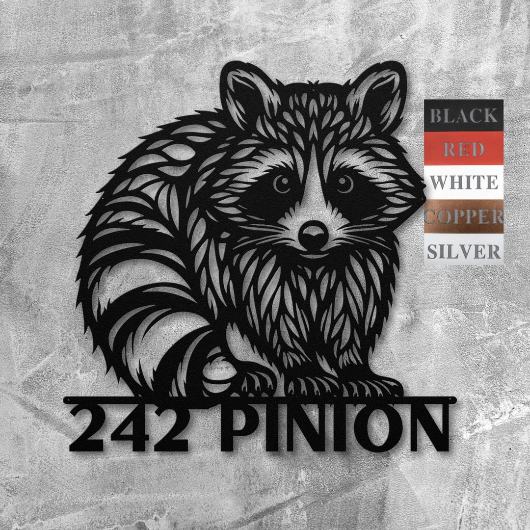 Metal Racoon Welcome Sign, Racoon Wall Art Decor, Racoon Lover Gifts ...