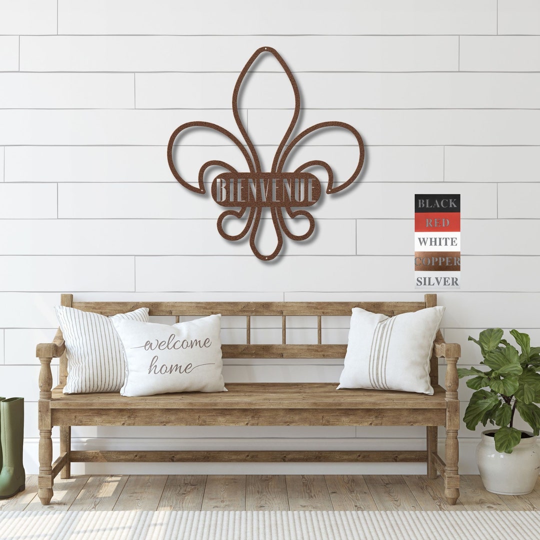 Metal French Welcome Sign, Bienvenue Porch Decor, Francophile Art ...