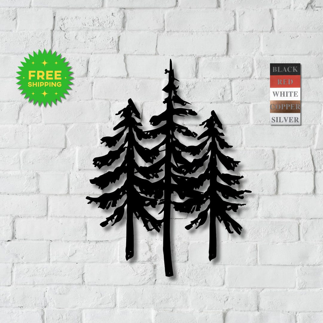 Metal Pine Tree Wall Art | Rustic Forest Decor | Metal Art Outdoors ...