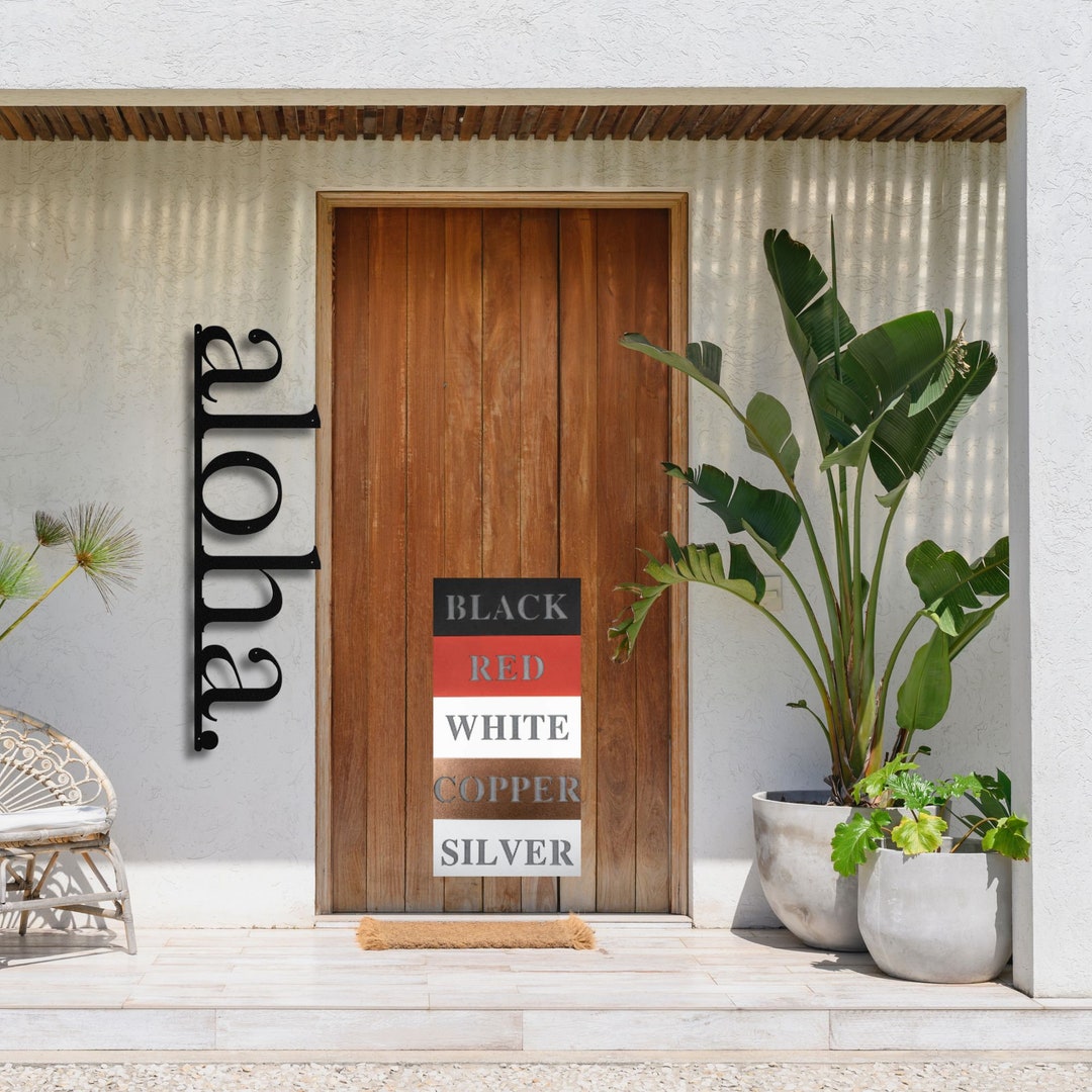 Aloha Metal Text Sign | Hawaiian Door Accent | Tropical Wall Decor ...