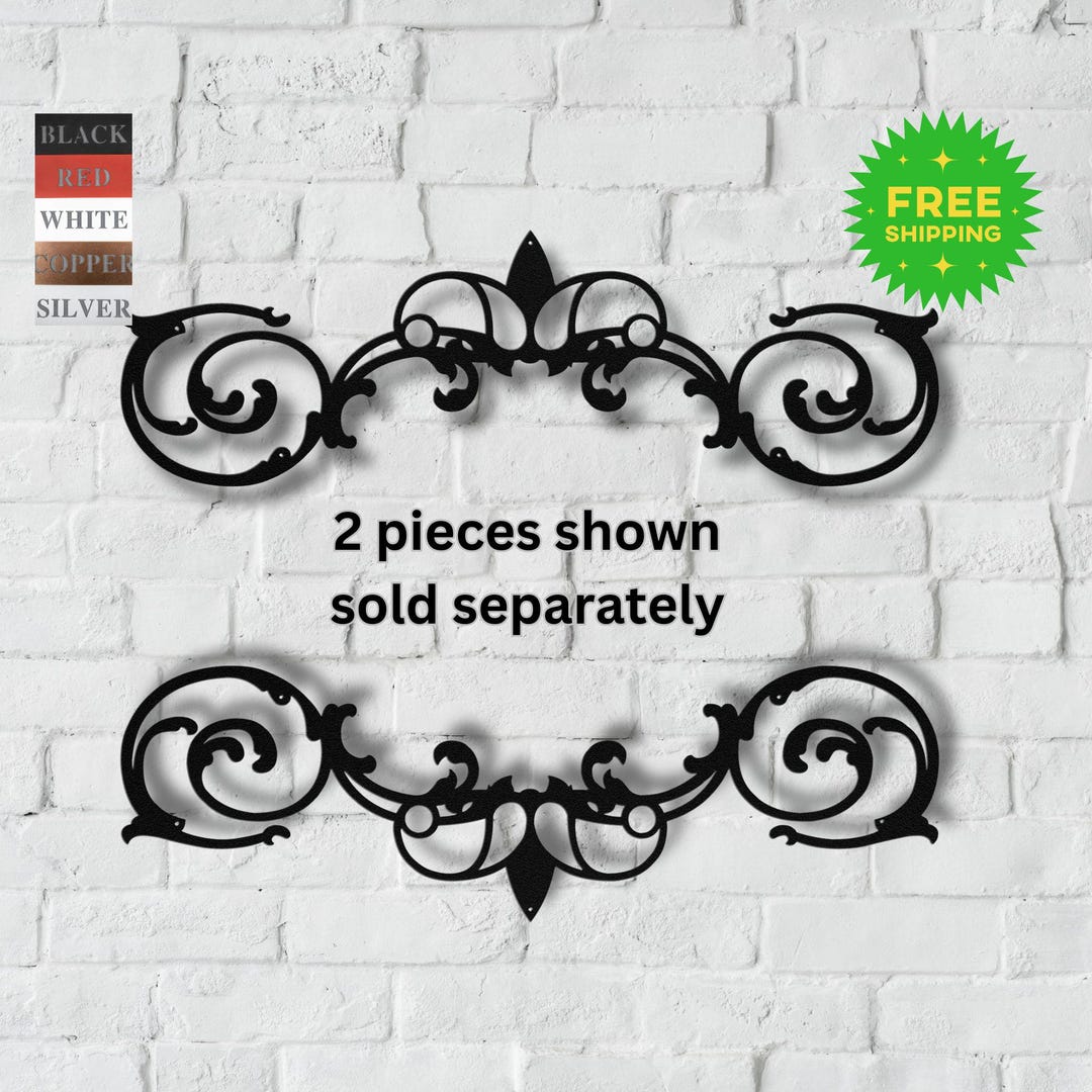 Elegant Scrollwork Metal Wall Art Vintage-style Home Decor Ornamental ...