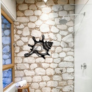 Metal Conch Shell Wall Art | Spiral Seashell Sign | Beach House Decor ...