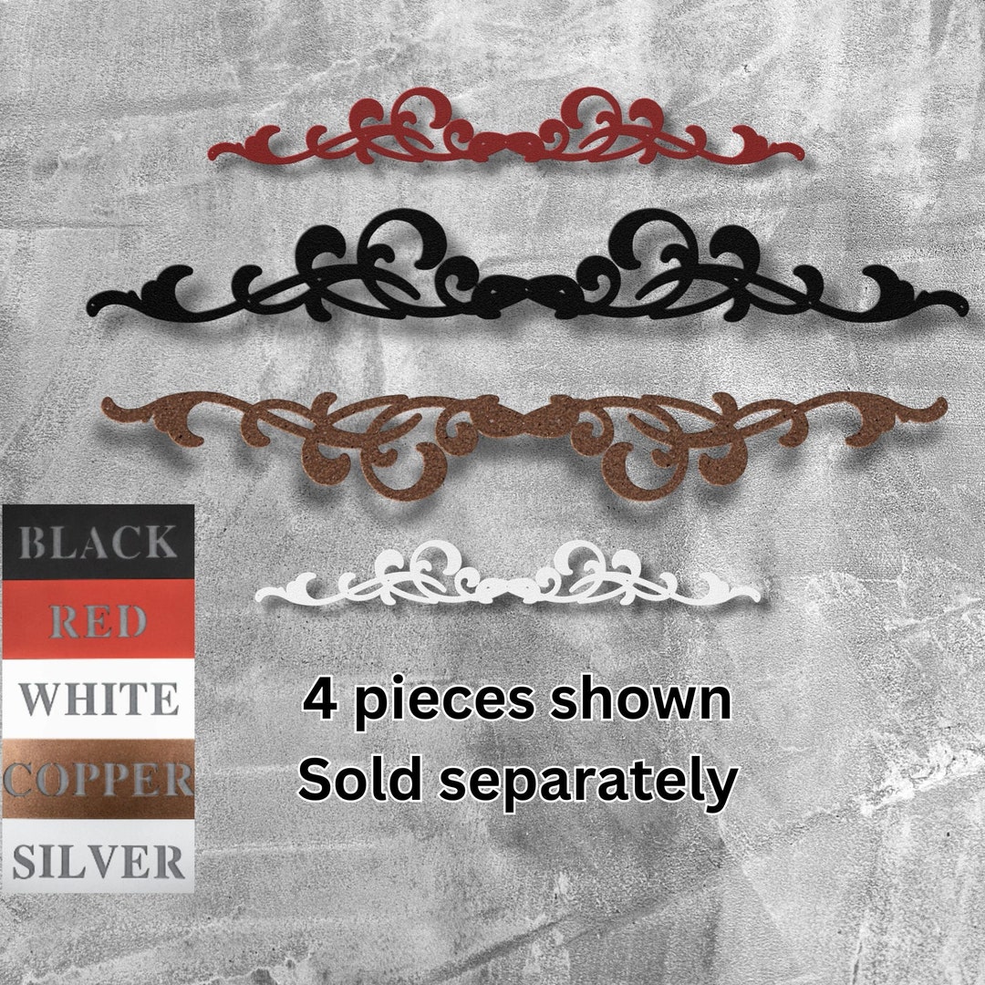 Ornate, Narrow Metal Accent Wall Scroll, Metal Rustic Wall Art Decor ...