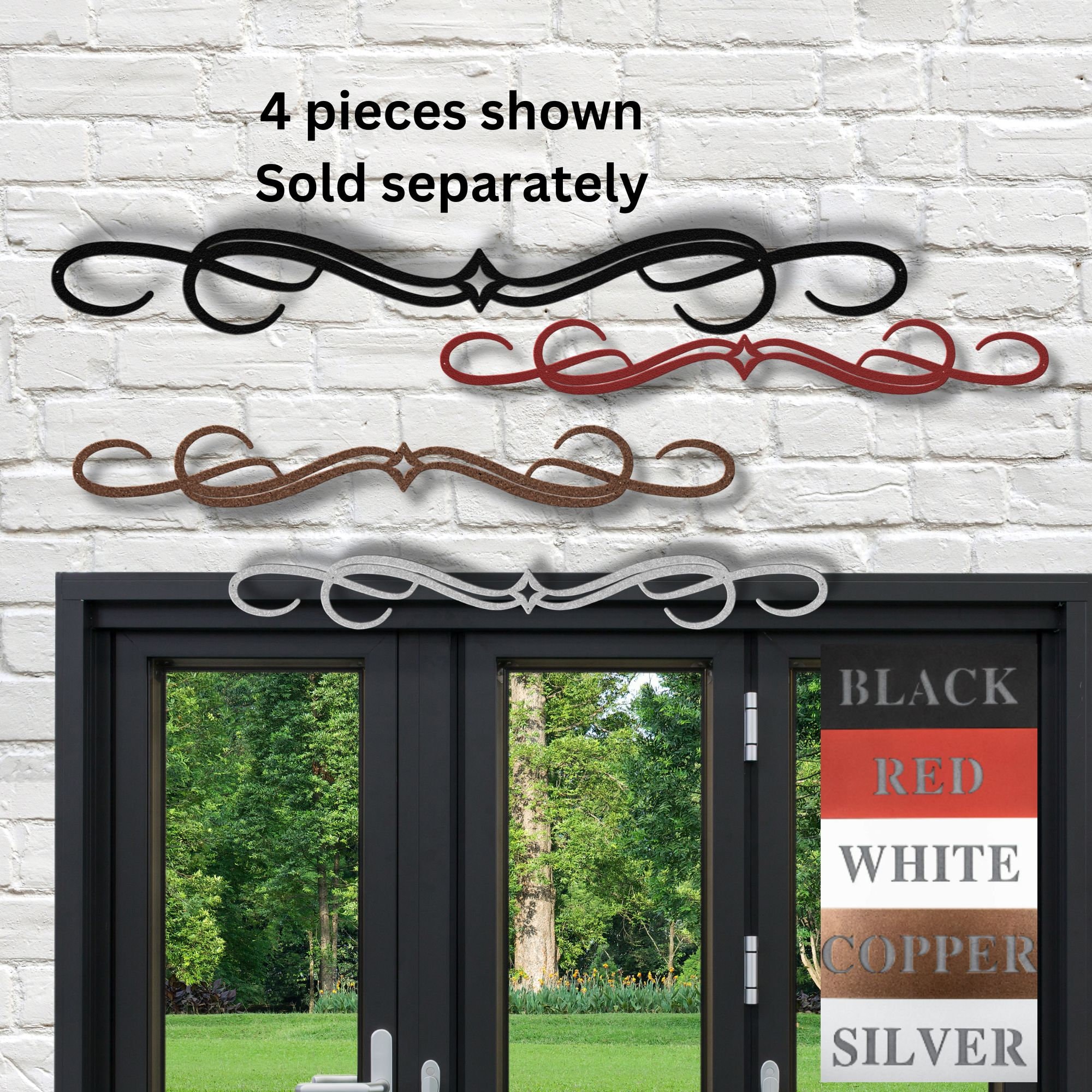 Metal Scroll Wall Accent | Window Decor | Elegant Wrought Iron Style ...