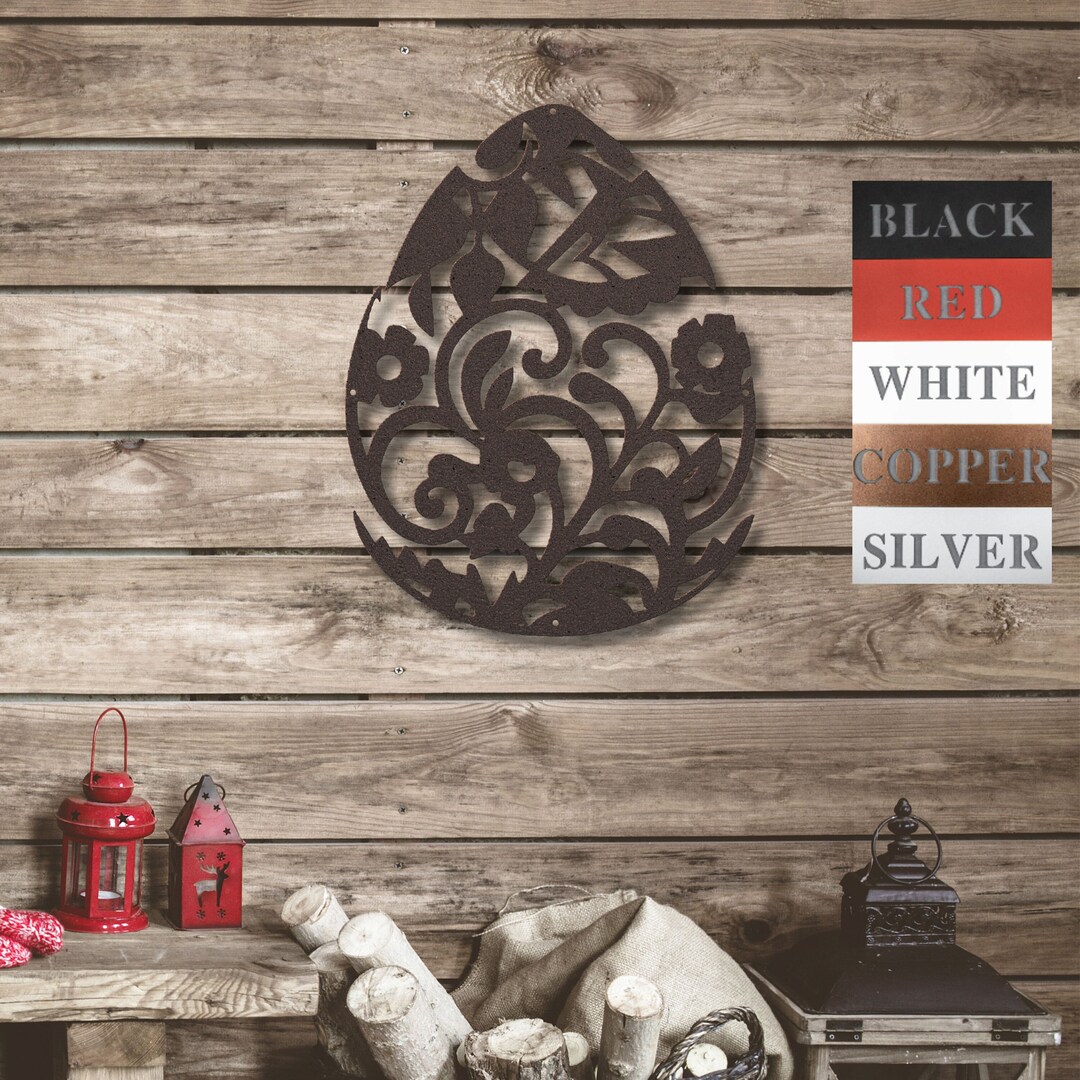 Rustic Metal Easter Wall Decor, Elegant Spring Easter Egg Wall Art ...