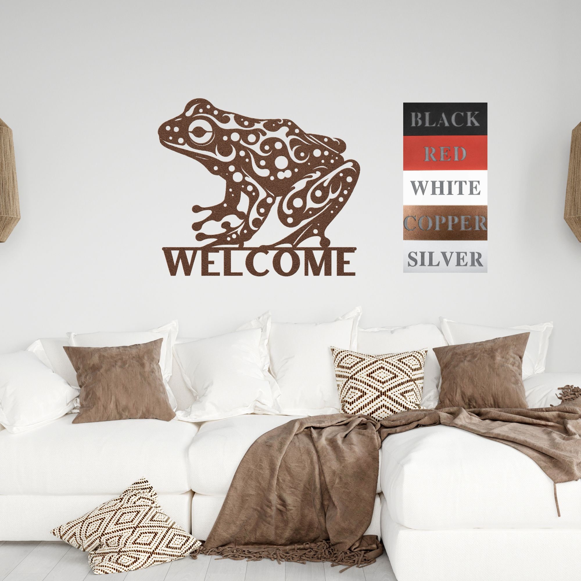 Metal Frog Welcome Sign, Outdoor Frog Wall Decor, Toad Wall Art ...