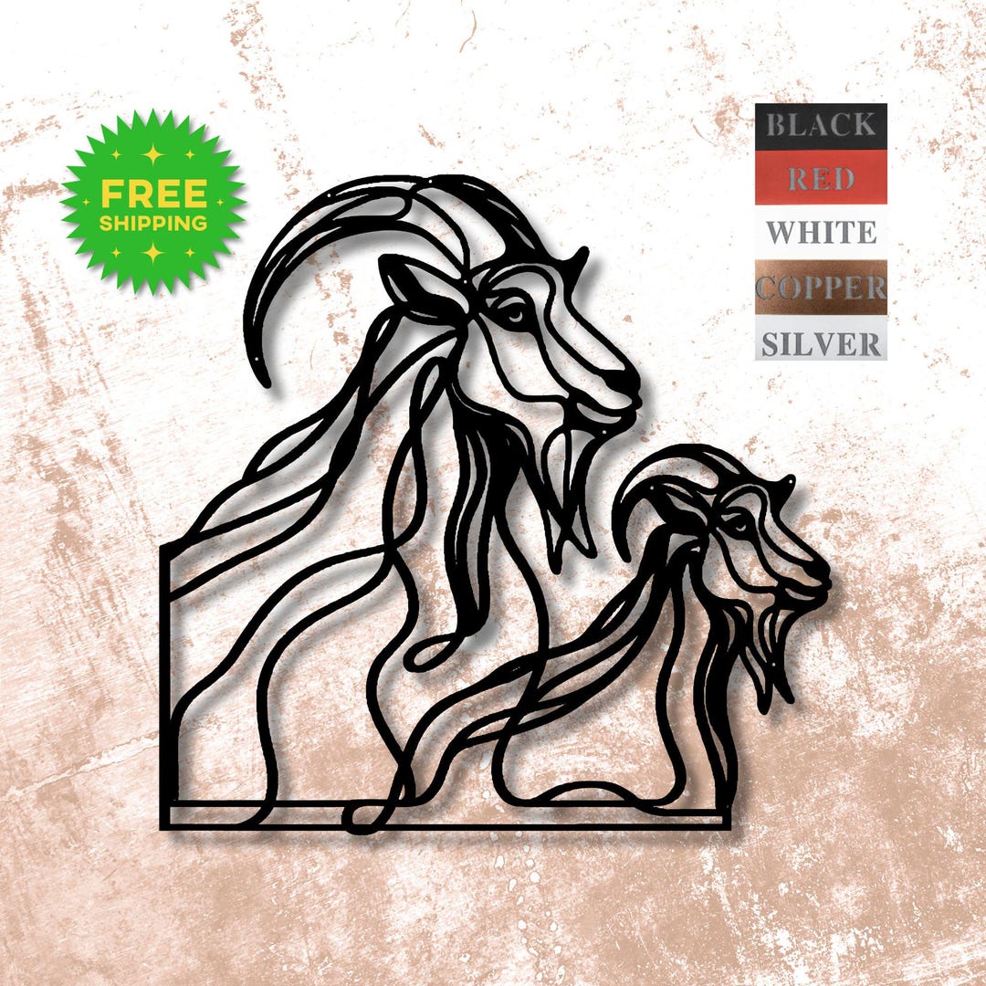 Metal Goat Wall Art Thor's Chariot Norse Mythology Viking Decor Farm ...