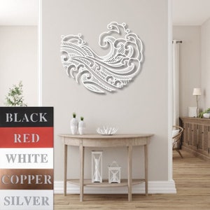 WAVES Metal Wall Art, Metal Ocean Wall Decor, Seaside Wall Art, Water ...