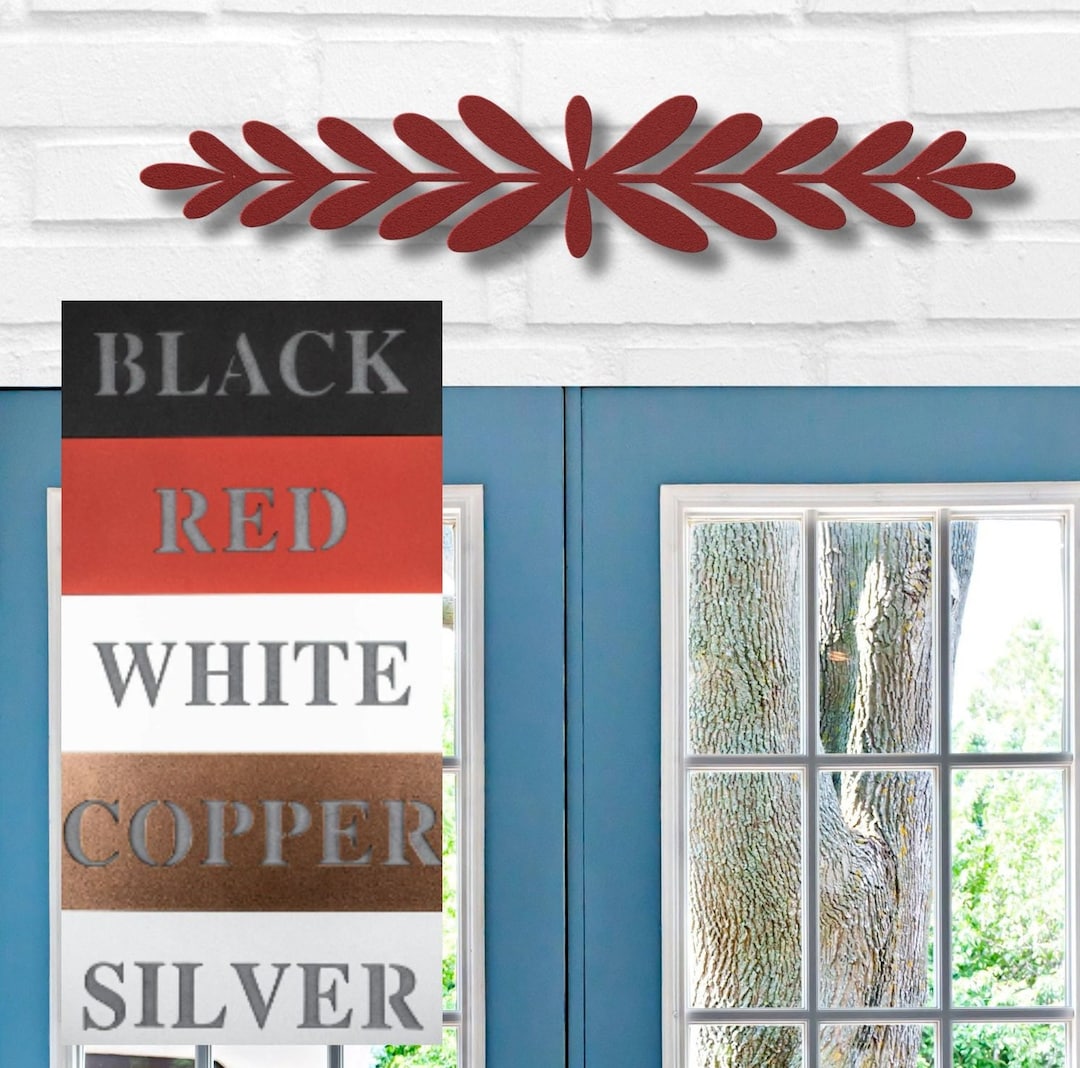 Metal Laurel Leaf Wall Border, Narrow Metal Leaves Wall Accent, Door ...