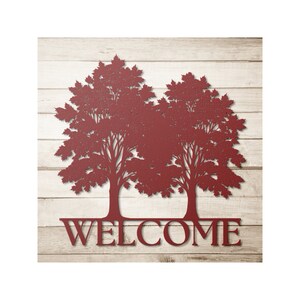 Metal Tree Wall Art, Tree Welcome Sign, Outdoor Metall Wall Decor ...