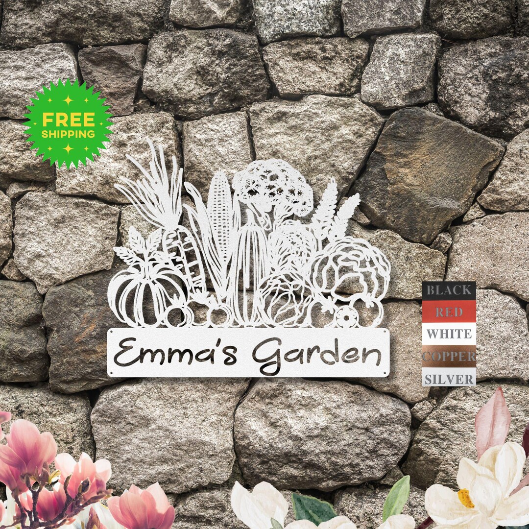 Personalized Garden Sign | Custom Vegetable Garden Metal Art | Garden ...