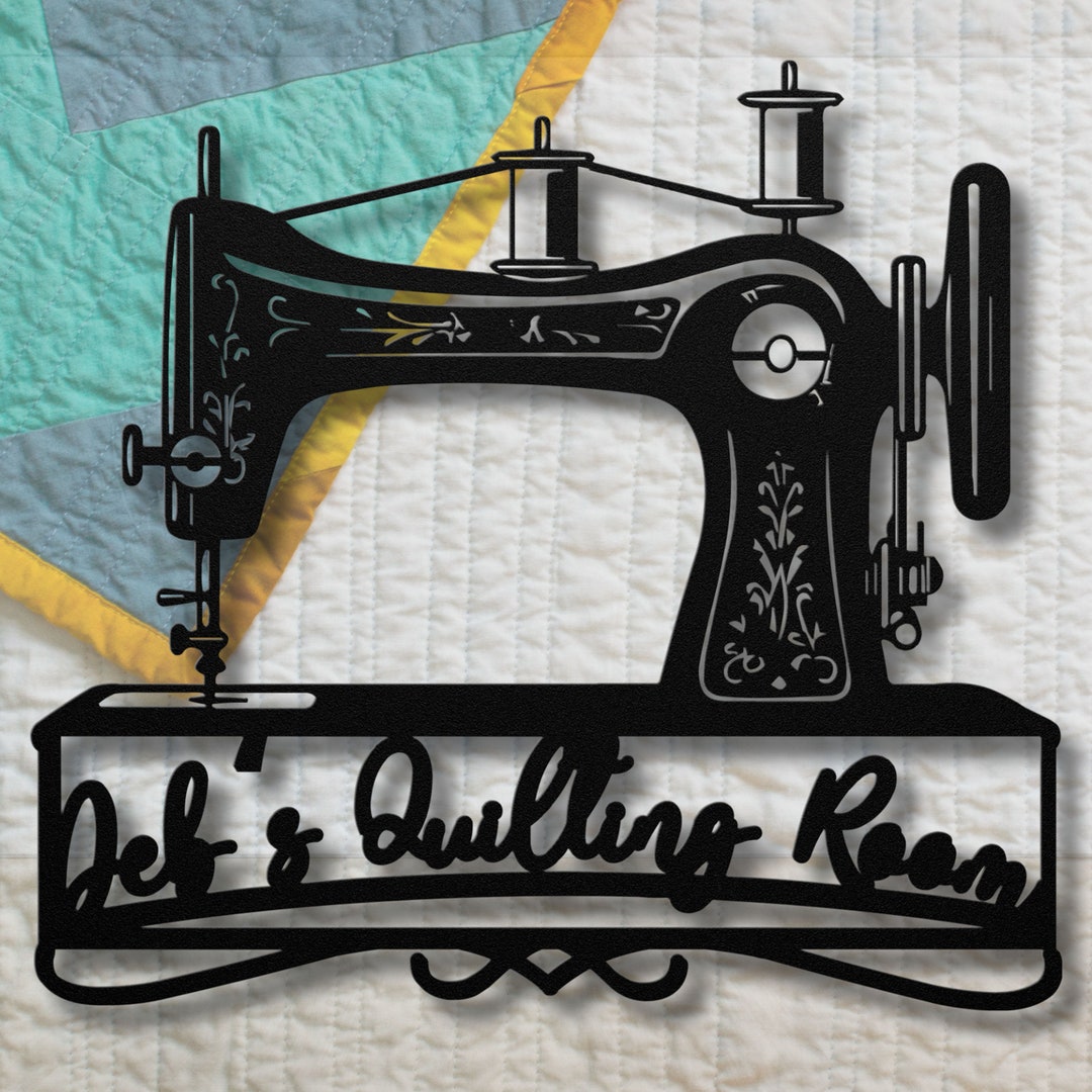 Personalized Sewing Room Sign | Custom Metal Sewing Machine Wall Art ...