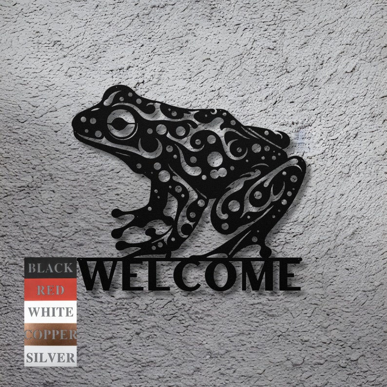 Metal Frog Welcome Sign, Outdoor Frog Wall Decor, Toad Wall Art ...