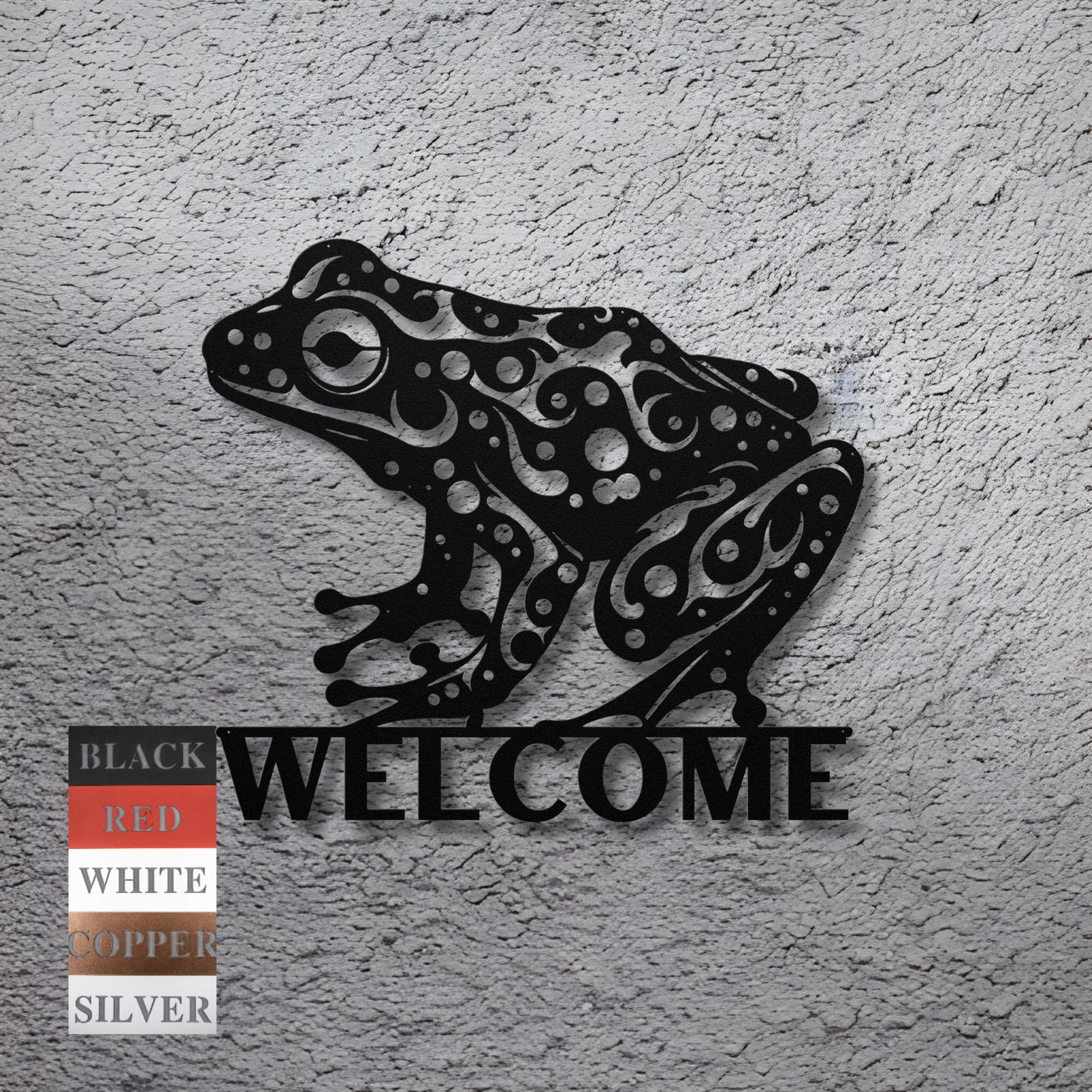 Metal Frog Welcome Sign, Outdoor Frog Wall Decor, Toad Wall Art ...