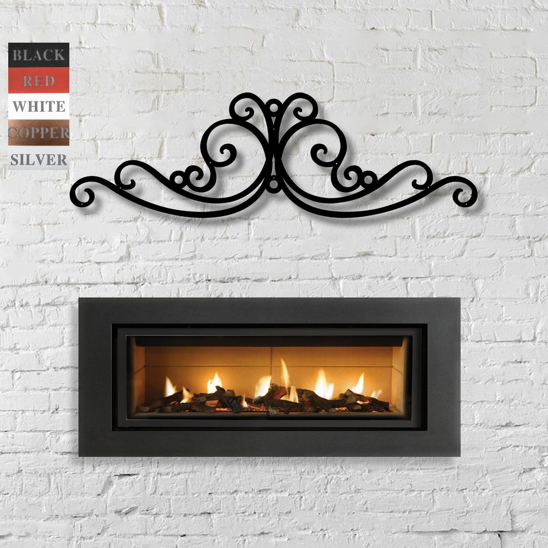 Wide Metal Scroll Wall Art, Victorian Metal Accent Decor, Short Metal ...