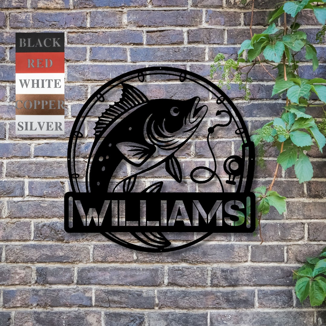 Fishing Cabin Sign, Personalized Fisherman Gifts, Father's Day Fish ...