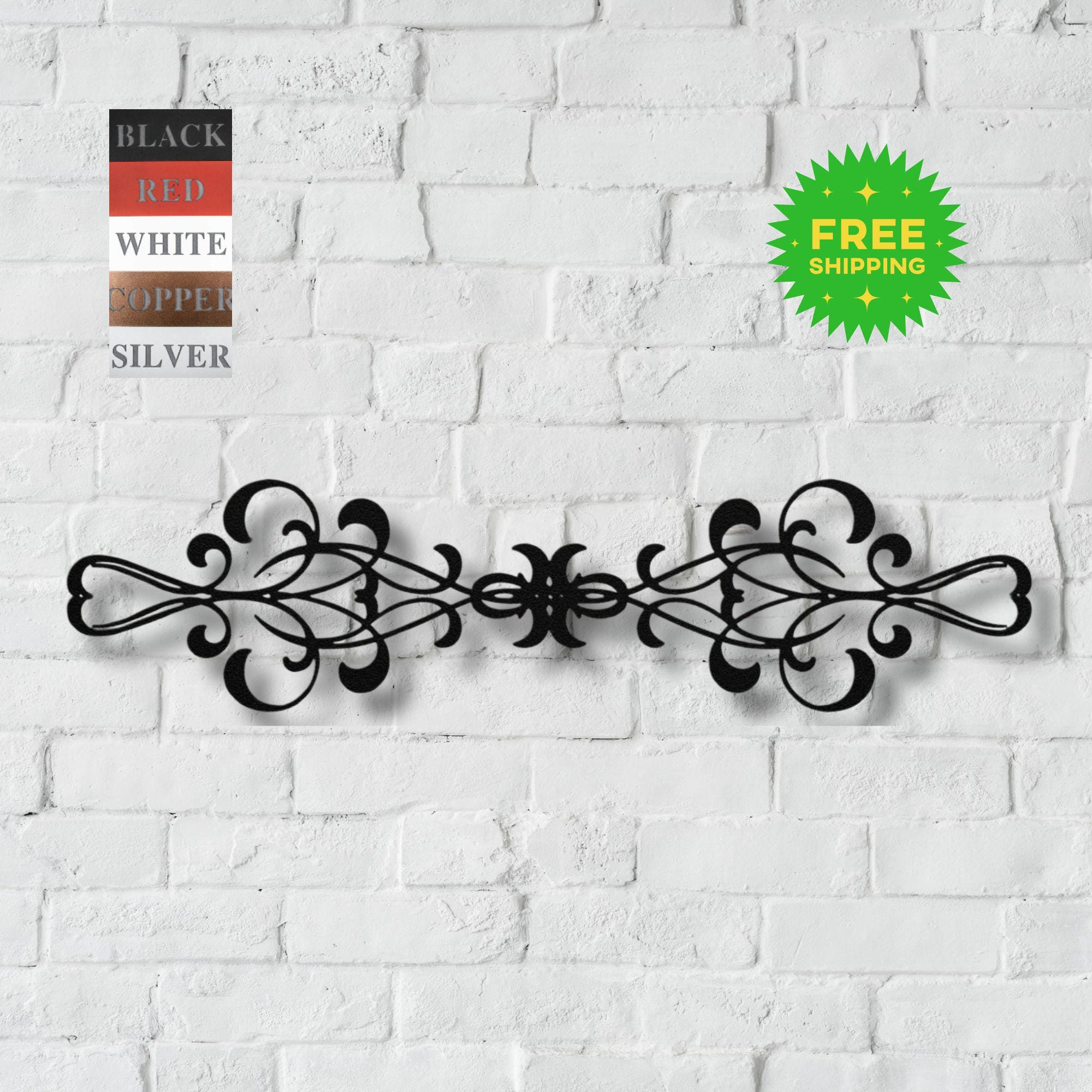 Metal Decorative Scroll Wall Art | Metallic Scrolls Indoor Outdoor Wall ...