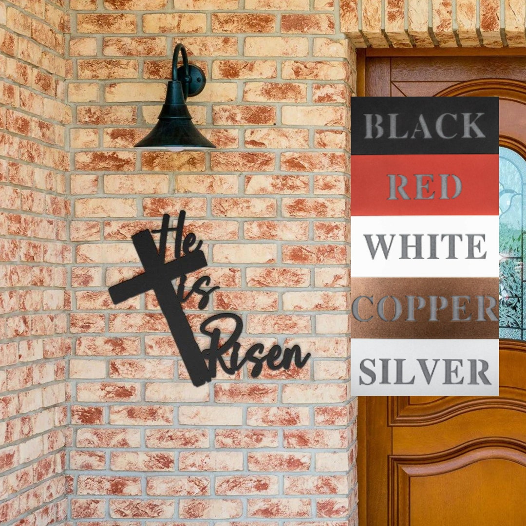 He is Risen Metal Sign, He is Risen Wall Sign, Religious Easter Decor ...