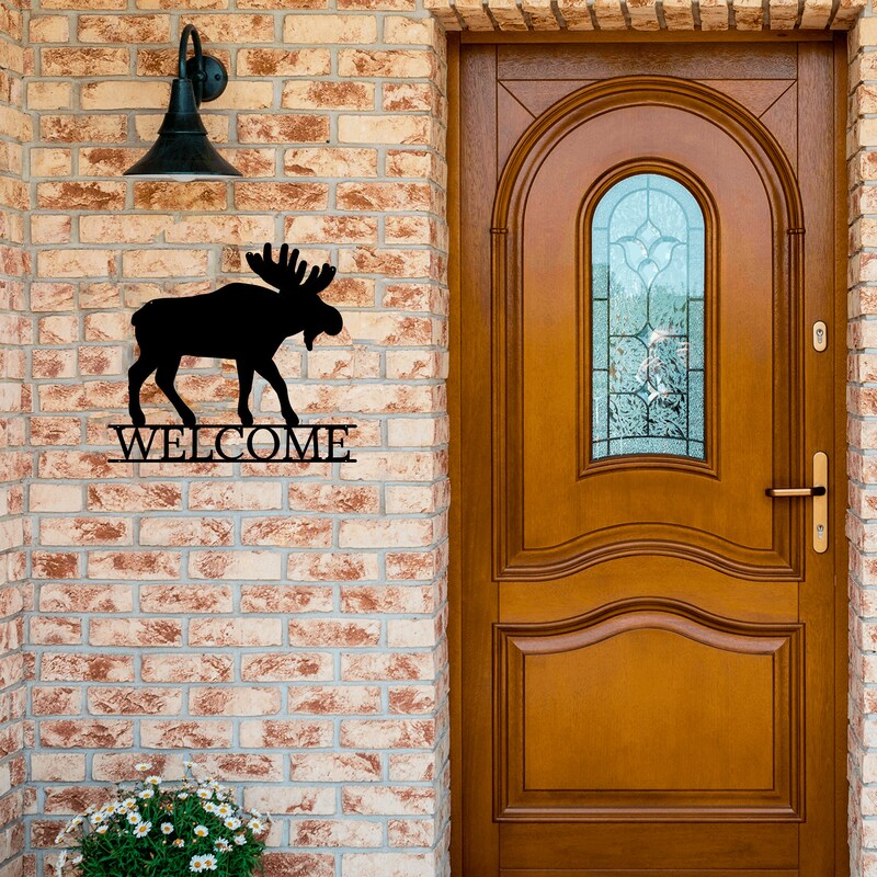 Moose Welcome Sign - Etsy