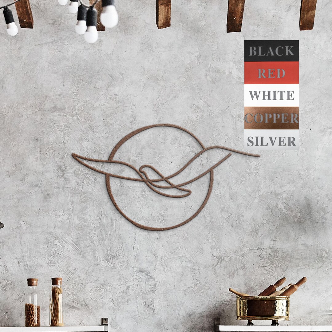 Bird Wall Decor, Metal Bird Wallart, Seagull Decoration, Sunrise Metal ...
