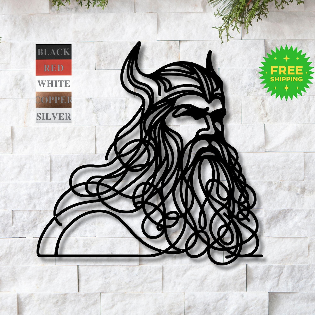 Metal Viking Odin Wall Art Heavy Metal Decor Gaming Room Norse ...