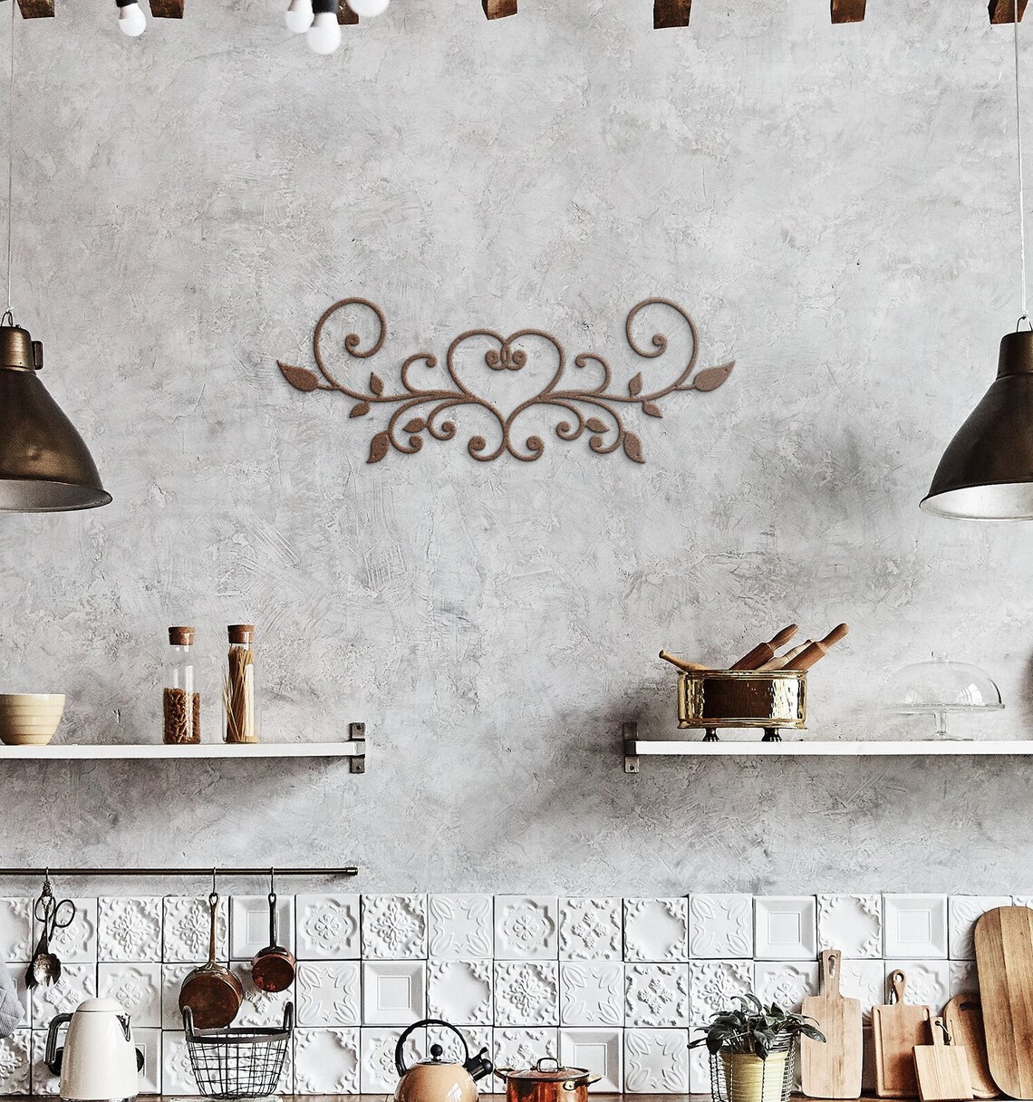 Farmhouse Wall Decor, Rustic Metal Scroll, Metal Wall Decor | Metal ...