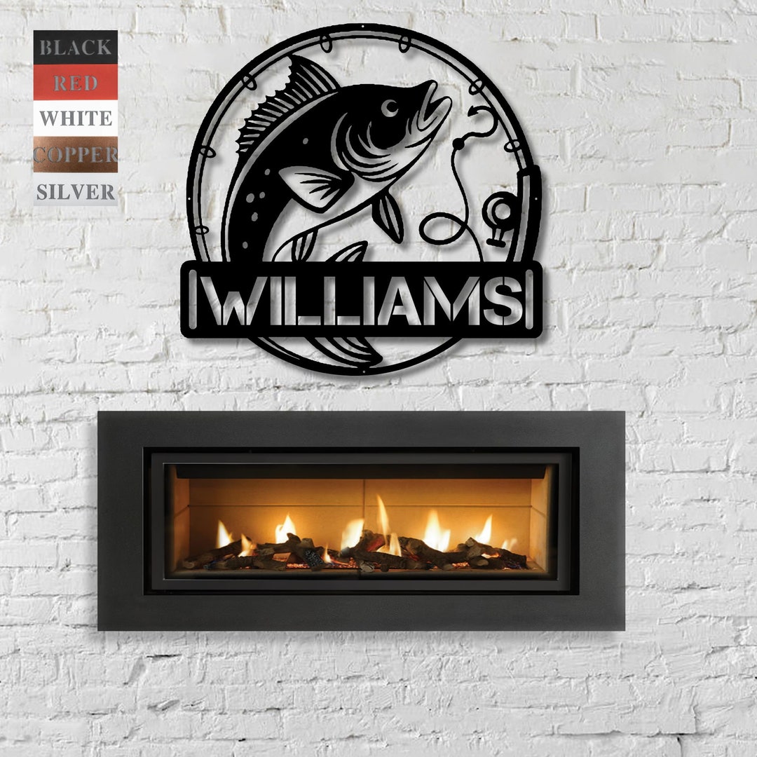 Personalized Metal Fishing Sign | Custom Lake House Decor | Metal Fish ...