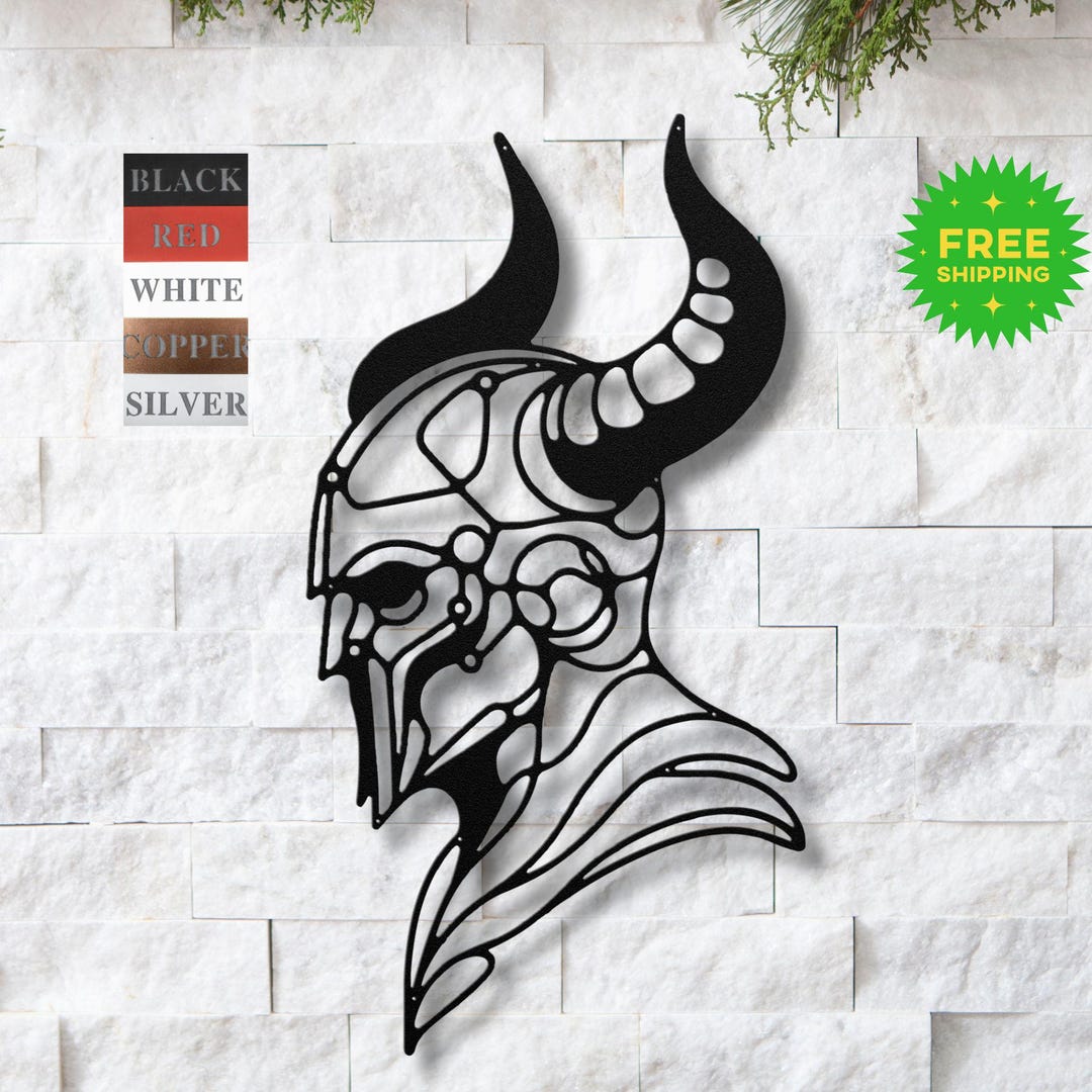 Metal Loki Wall Art Norse God Viking Helmet Decor Nordic Mythology ...