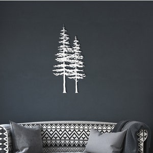 Tall Metal Evergreen Trees, Metal Tree Wall Art, Tall Narrow Spruce ...