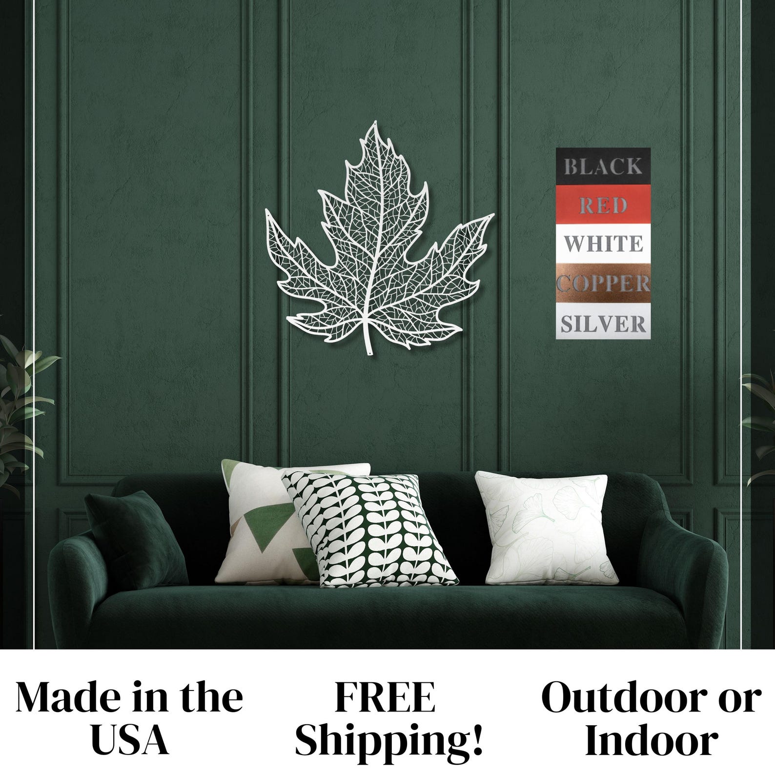 Metal Maple Leaf Wall Decor, Sugar Maple Wall Art, Autumn Housewarming ...