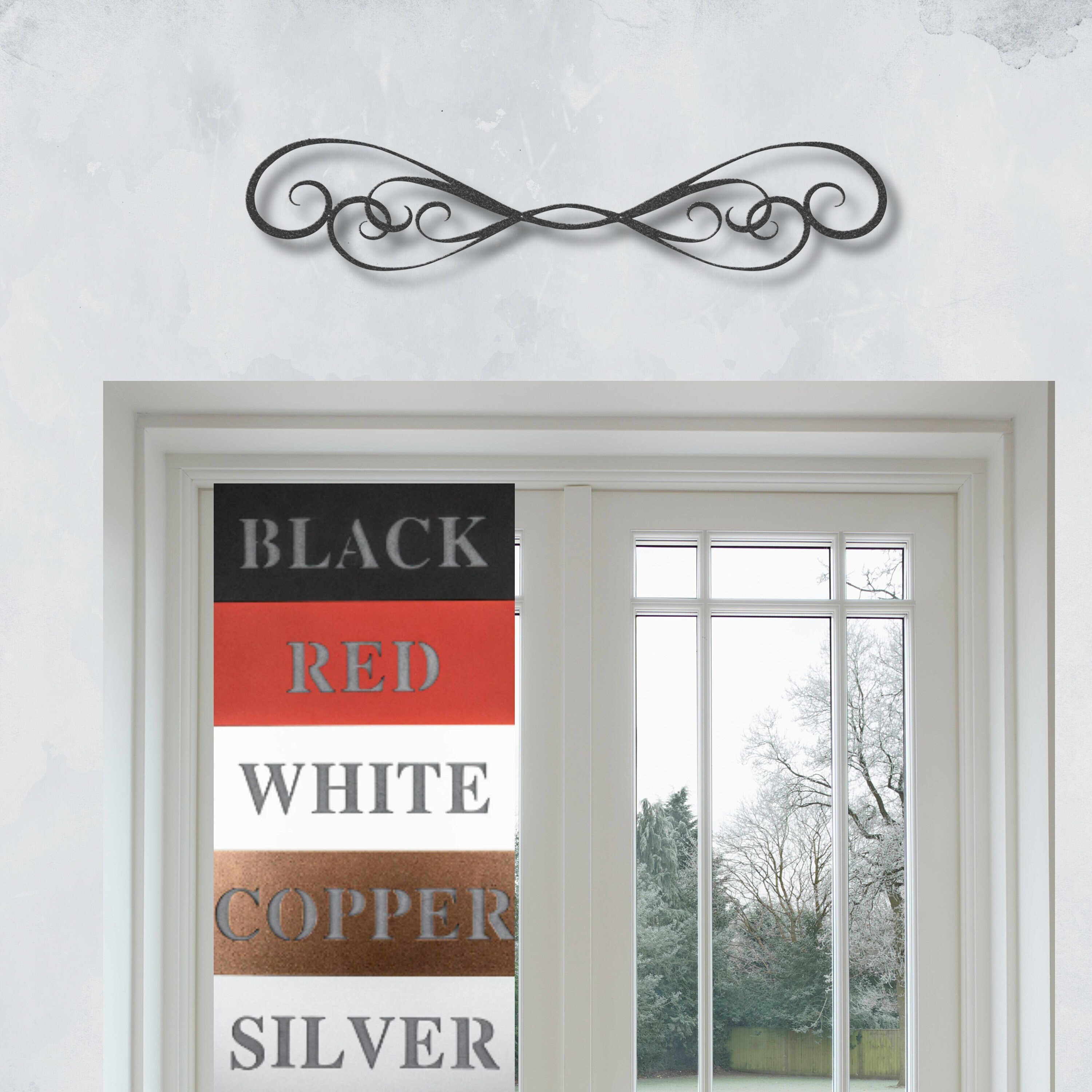 Metal Scroll, Metal Scroll Wall Art, Metal Vine, Rustic Farmhouse Wall ...