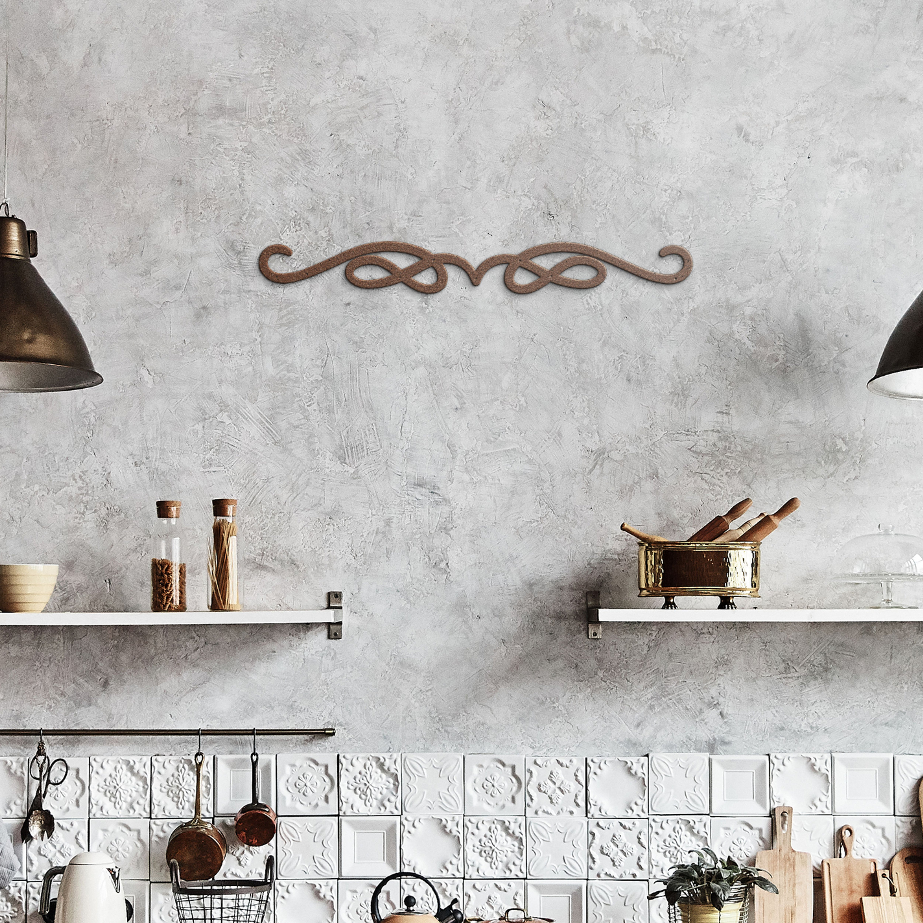 Metal Scroll, Metal Scroll Wall Art, Metal Vine, Rustic Farmhouse Wall ...