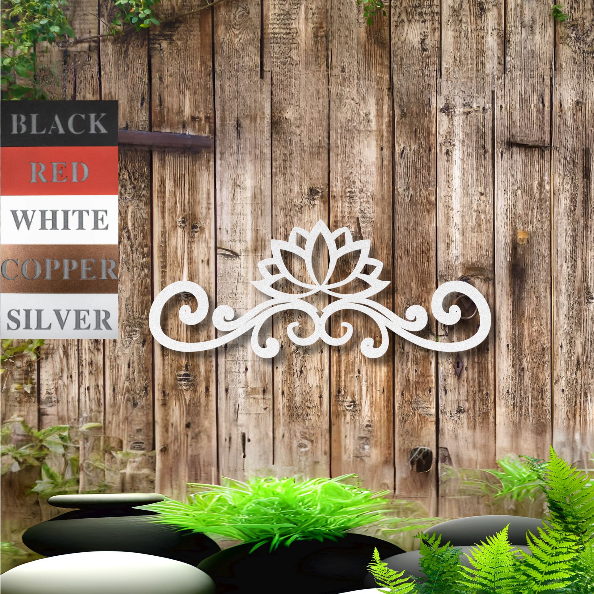 Metal Lotus Decor, Metal Scroll Wall Art Decor, Swirl Wall Accent ...