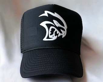 SRT Hellcat Plum Crazy Purple, Silver Leather Laser Engraved Leather Patch Hat Richardson 112 - Etsy