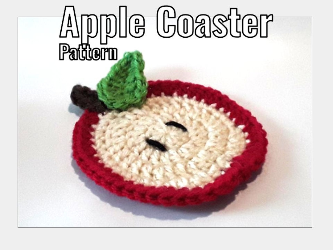Crochet Apple Coaster Pattern - Fruit Coaster - PDF Instructions Only ...