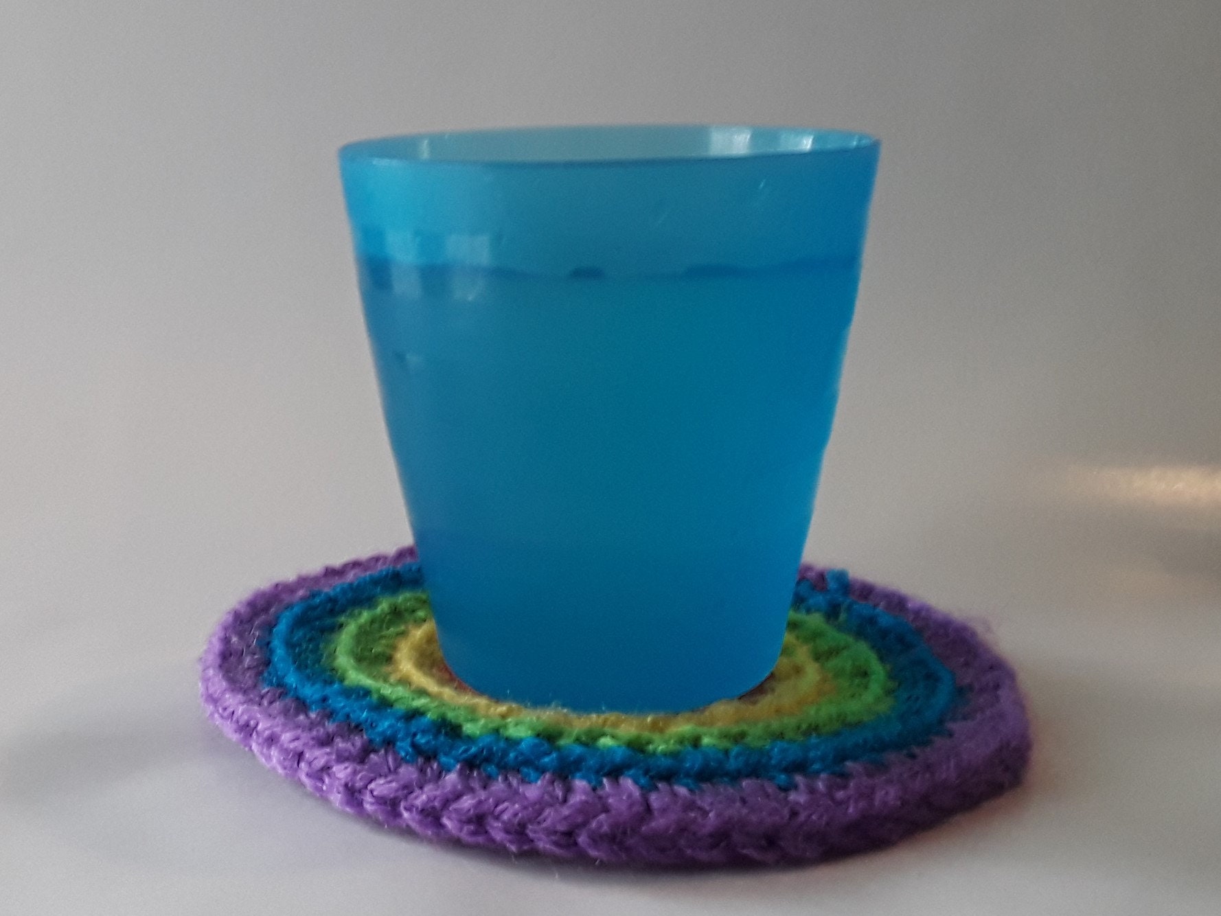Crochet Rainbow Coaster Pattern PDF - Etsy