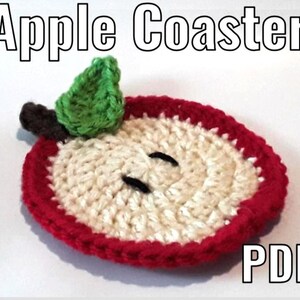 Crochet Apple Coaster Pattern - Fruit Coaster - PDF Instructions Only ...
