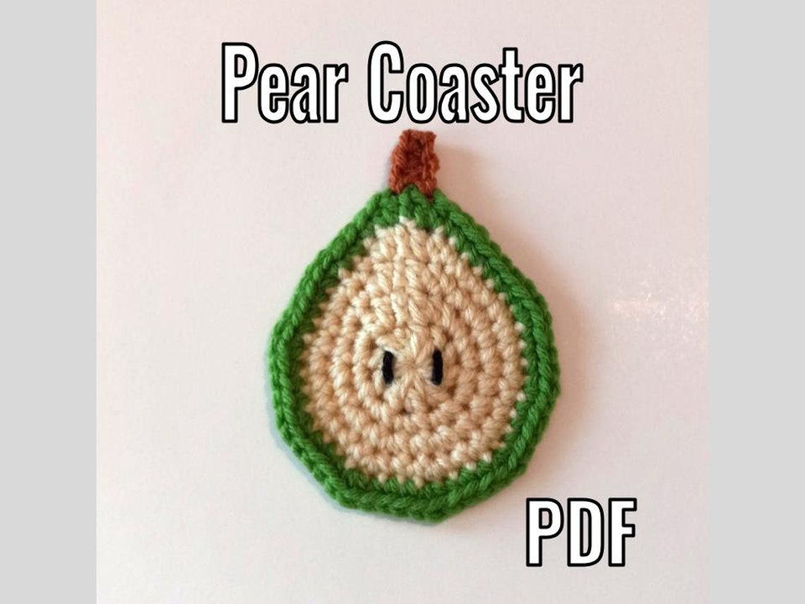 Crochet Pear Coaster Pattern PDF Only - Etsy