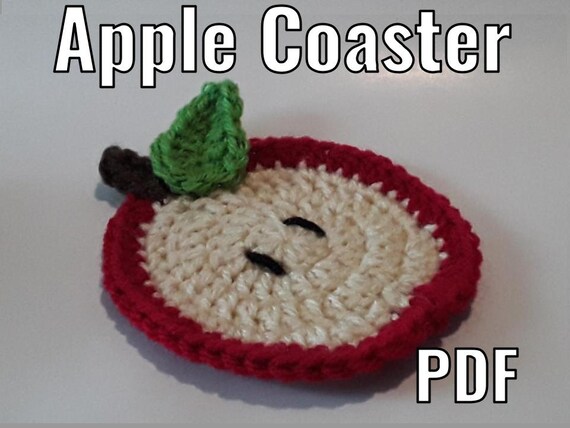 Crochet Apple Coaster Pattern Fruit Coaster PDF - Etsy