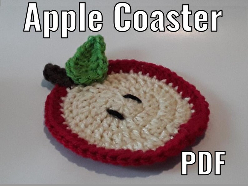 Crochet Apple Coaster Pattern Fruit Coaster PDF - Etsy