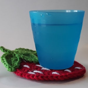 Crochet Strawberry Coaster Pattern PDF - Etsy