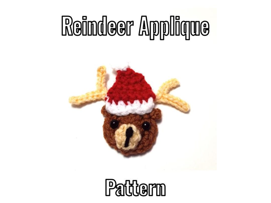 Crochet Reindeer Applique Pattern - Written and Video Instructions - Etsy